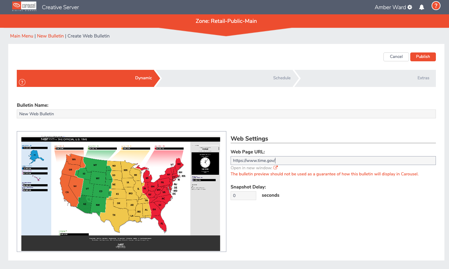 Carousel Digital Signage - Content : Web Bulletins